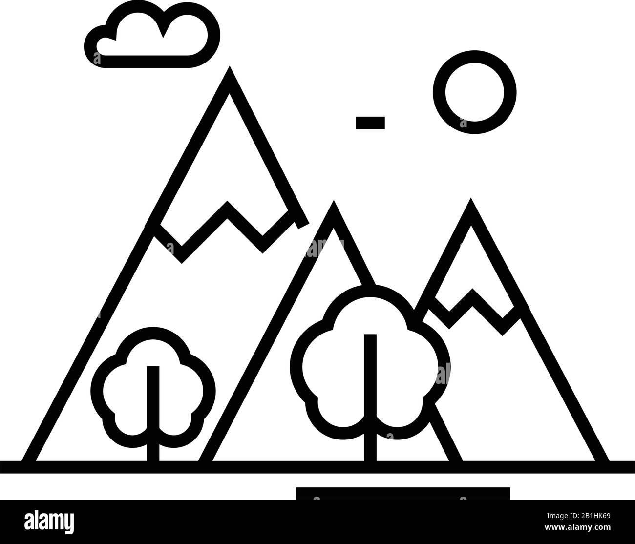 Forest walking line icon, concept sign, outline vector illustration ...