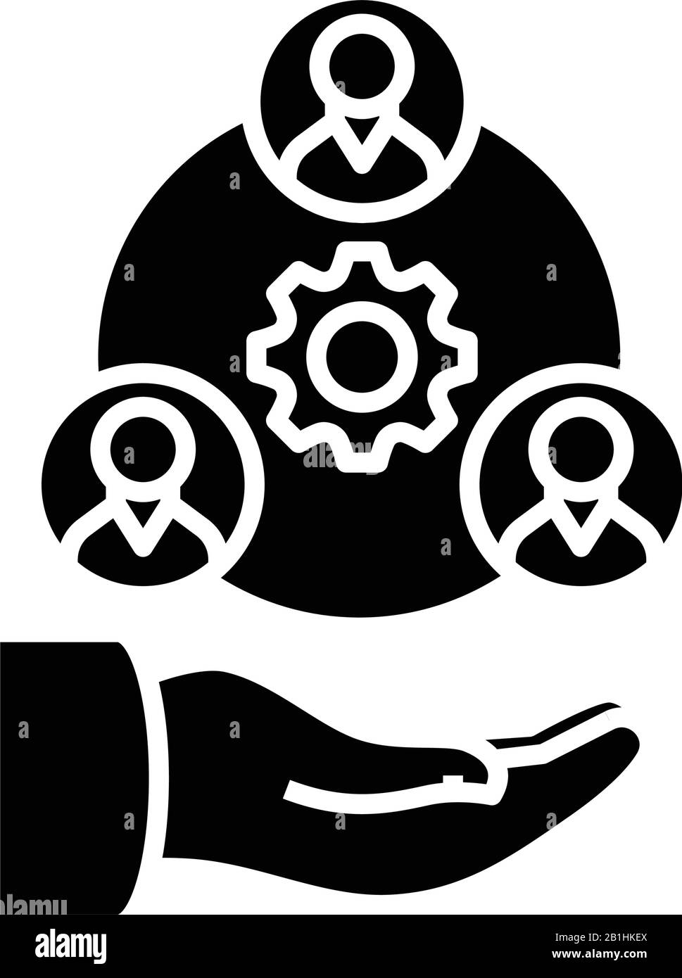 Asisstance black icon, concept illustration, vector flat symbol, glyph ...