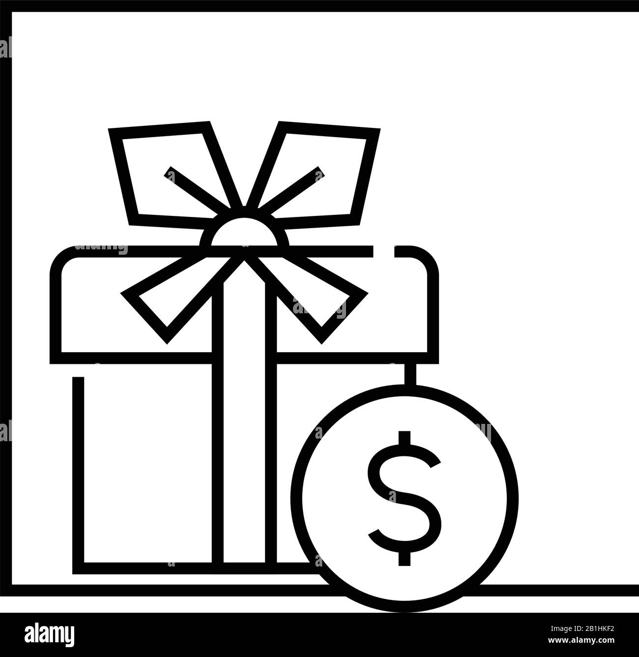 Expensive gift line icon, concept sign, outline vector illustration ...