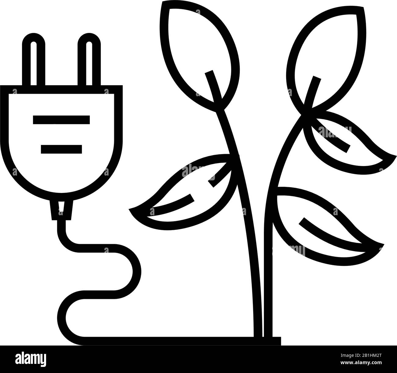 Electro plants line icon, concept sign, outline vector illustration ...