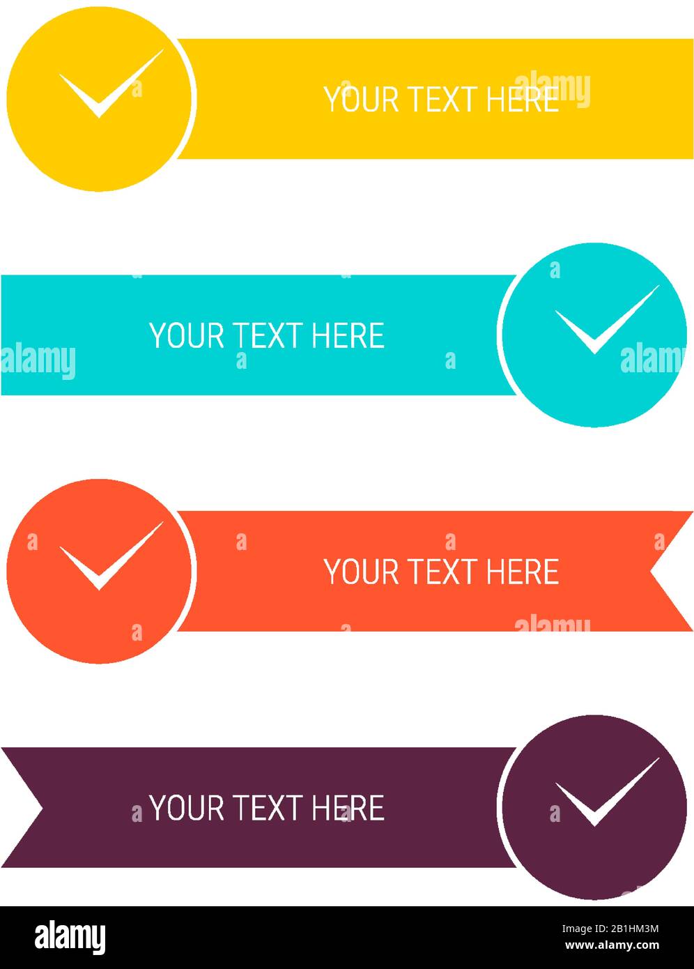 Clock ribbon banners. Multi-colored ribbons with clockfaces, flat style ...