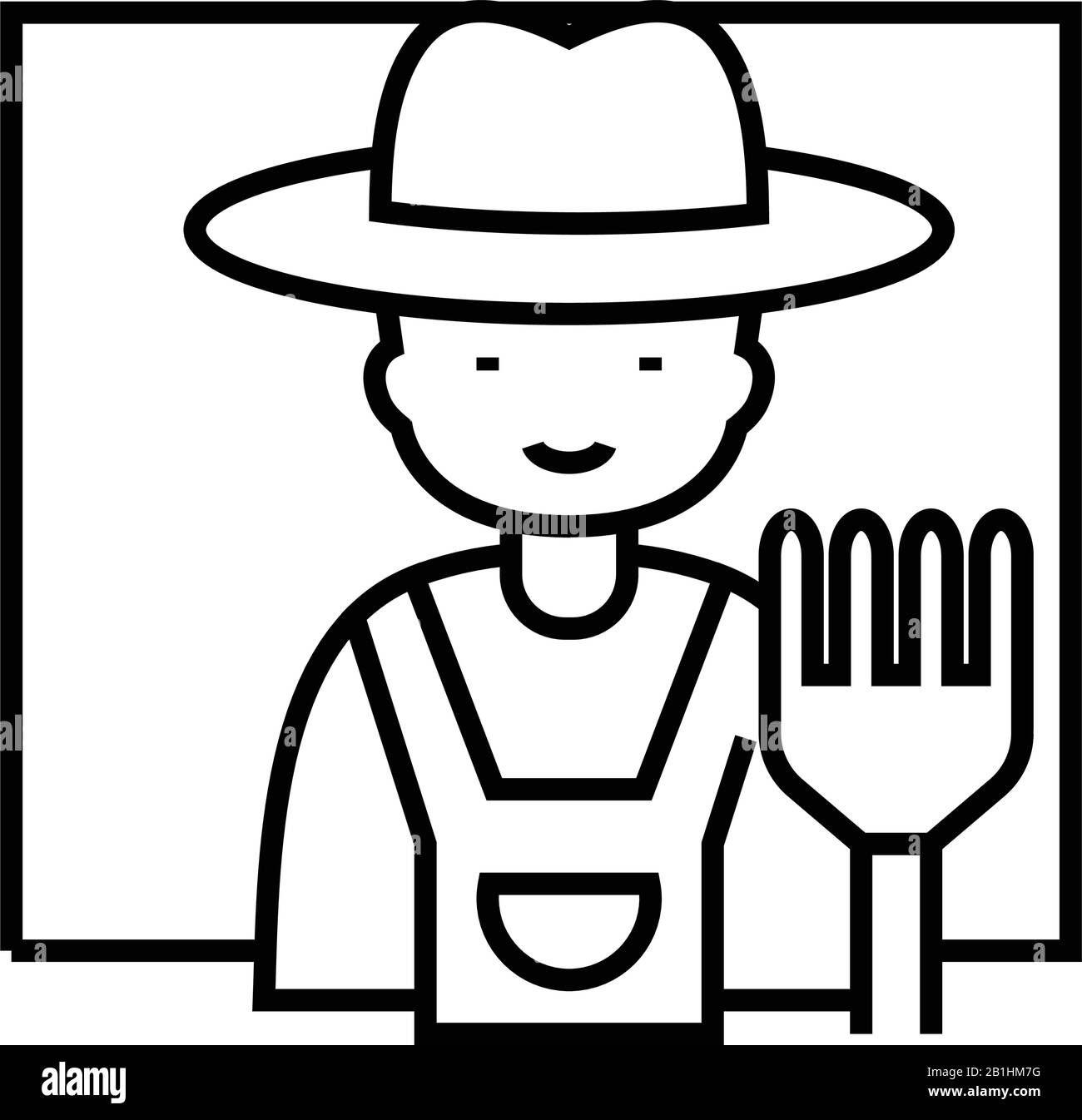 Garden master line icon, concept sign, outline vector illustration ...