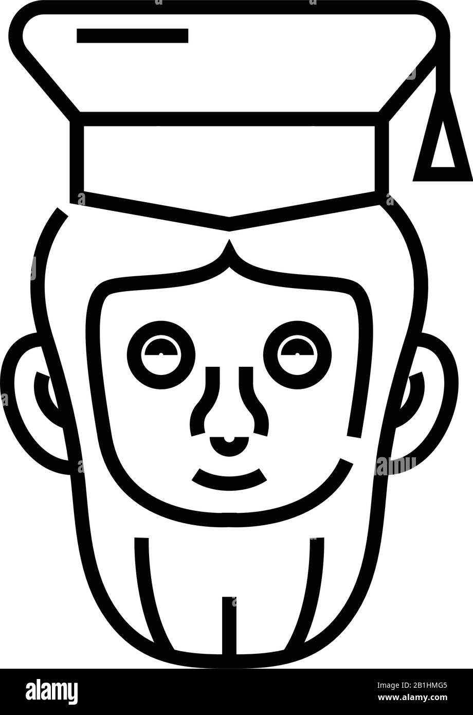 Famous scientist line icon, concept sign, outline vector illustration ...