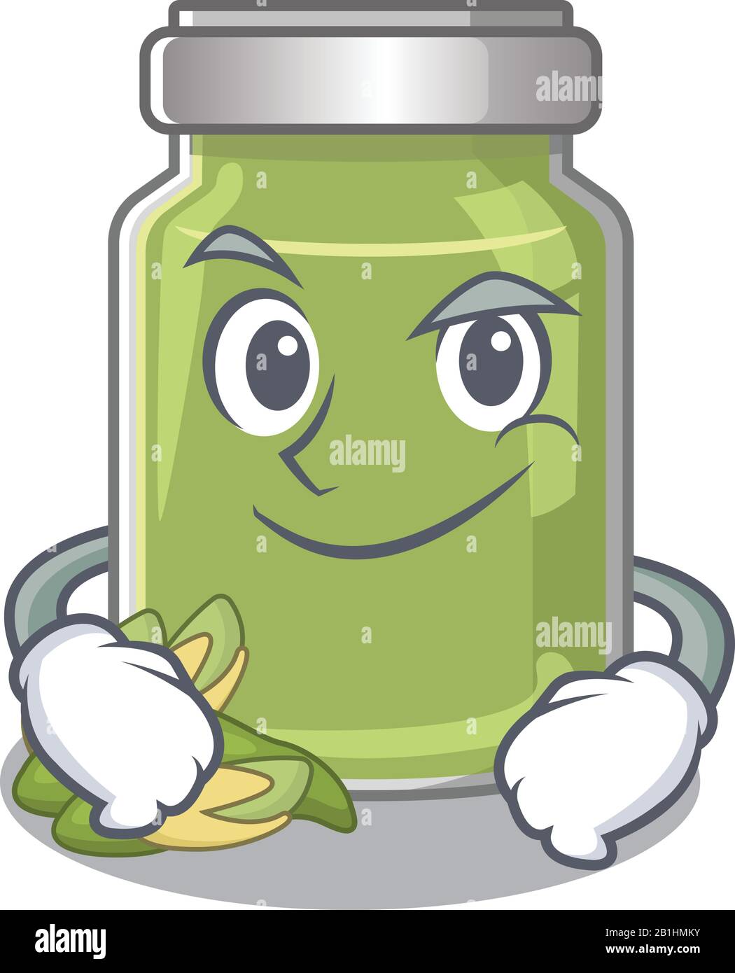 Cool pistachio butter mascot character with Smirking face Stock Vector ...