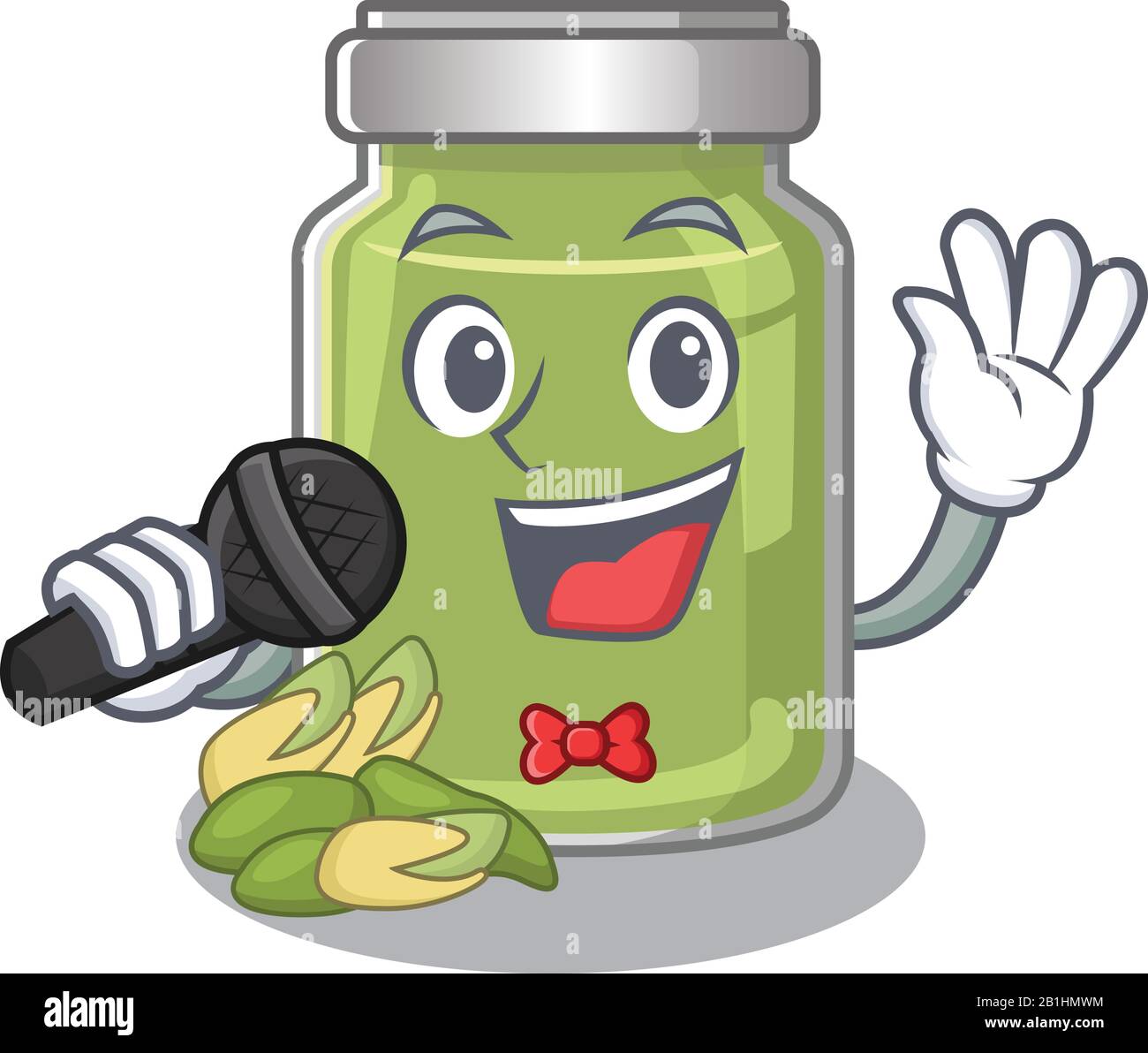 Happy pistachio butter singing on a microphone Stock Vector Image & Art ...