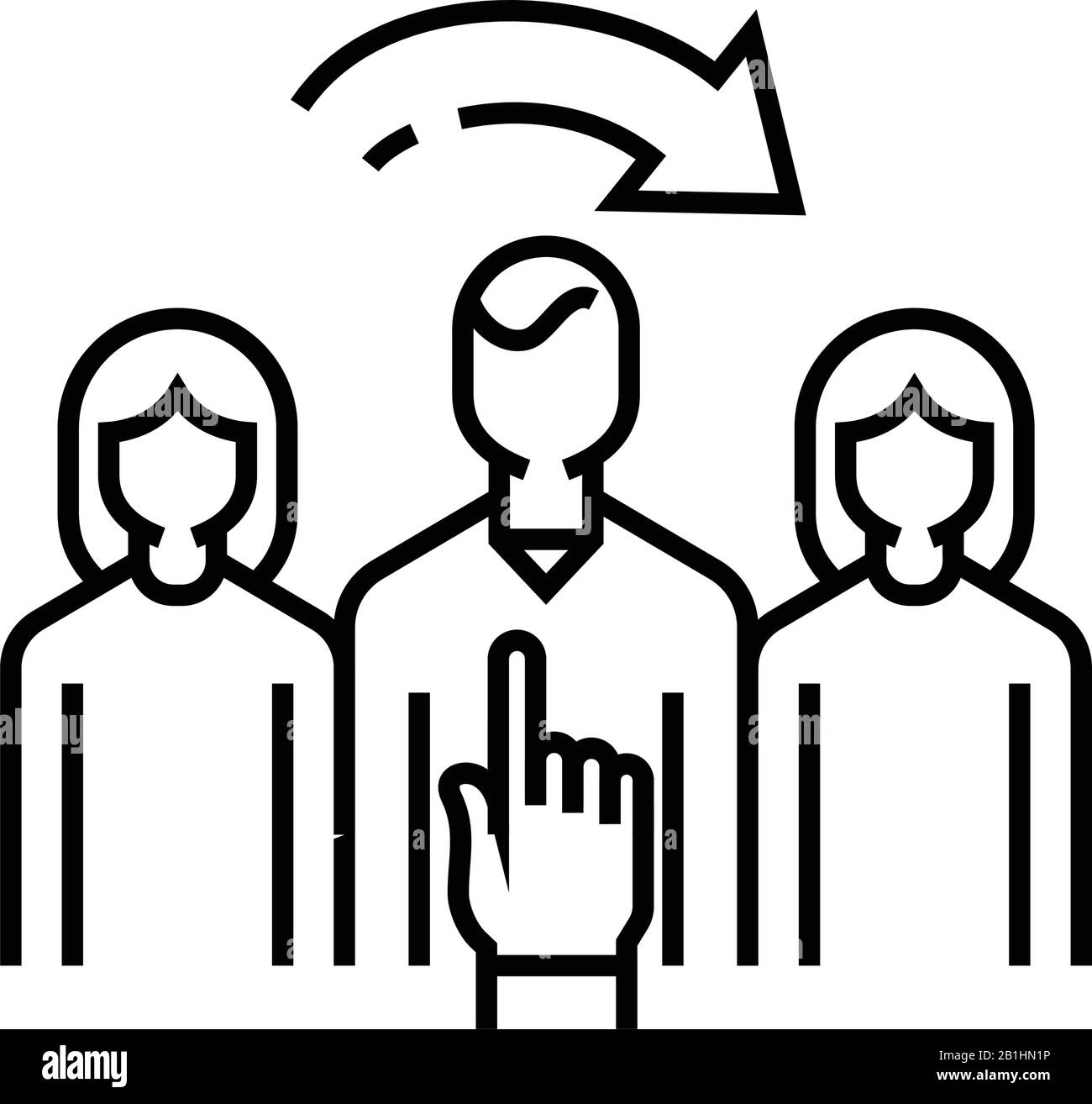 Employee choice line icon, concept sign, outline vector illustration ...