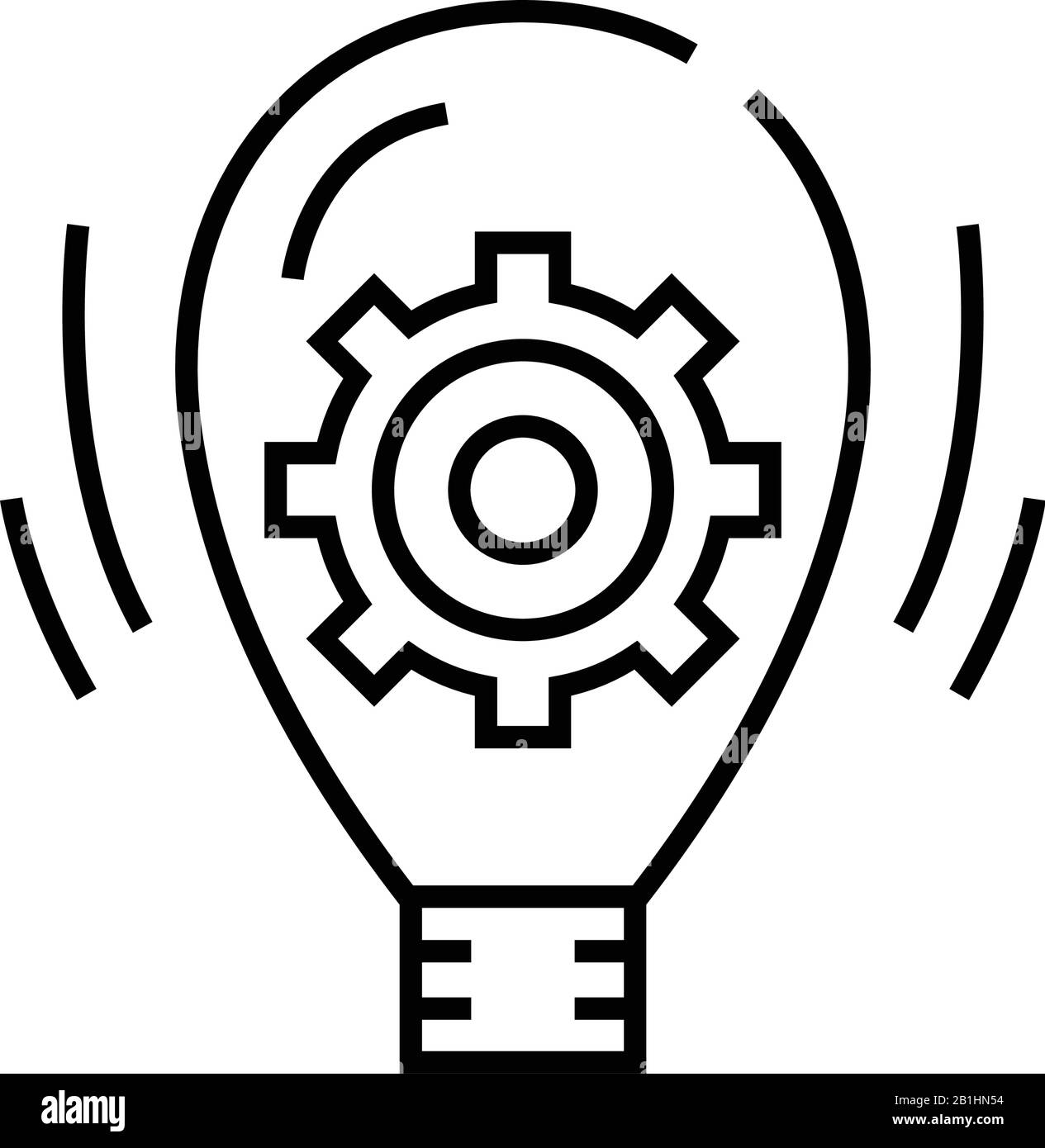 Engineering idea line icon, concept sign, outline vector illustration ...