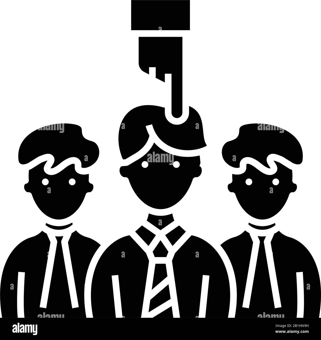 Applicant selection black icon, concept illustration, vector flat ...