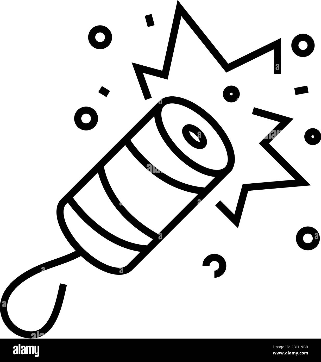 Firecracker line icon, concept sign, outline vector illustration ...