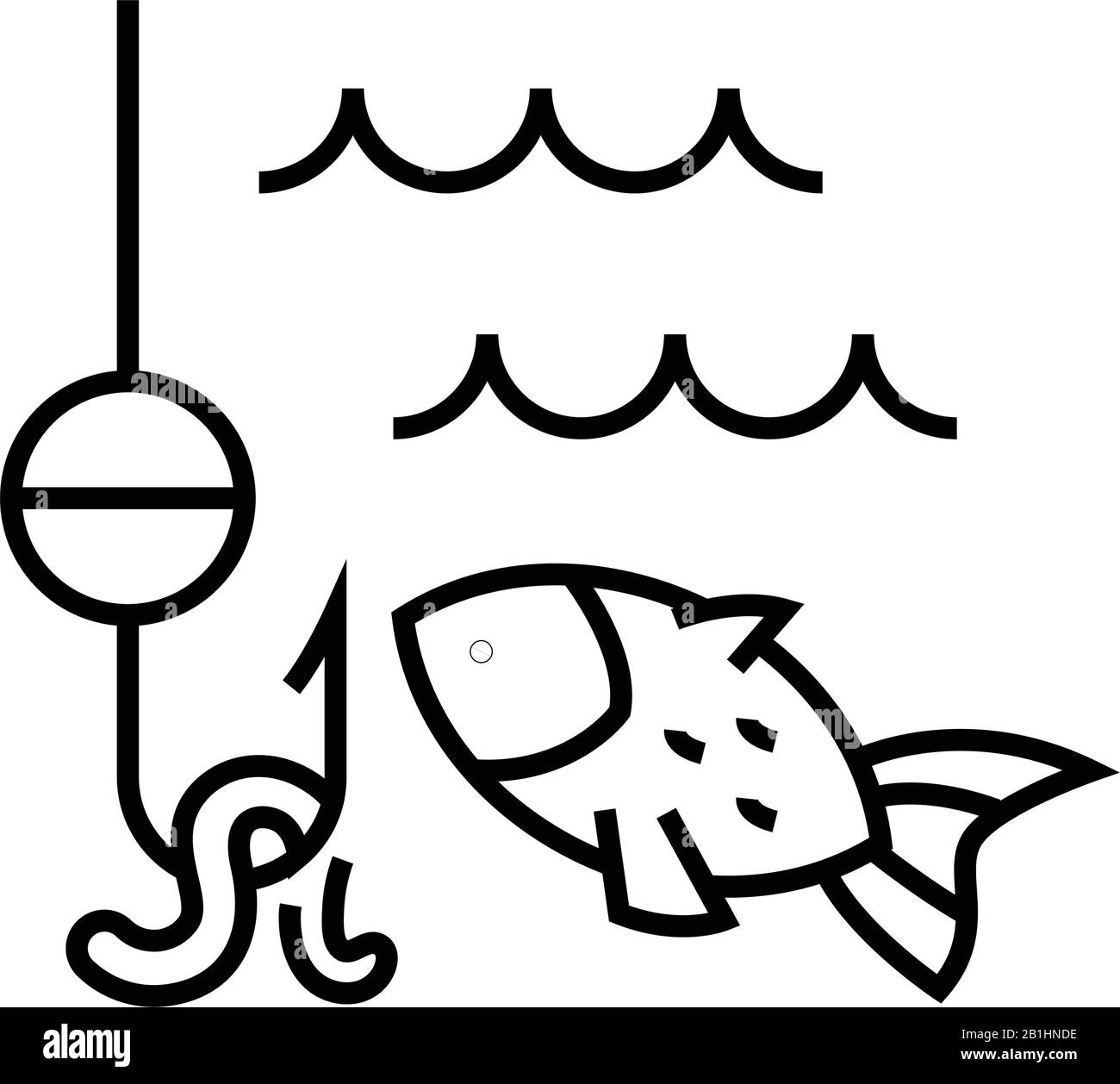 Fishing line icon, concept sign, outline vector illustration, linear ...