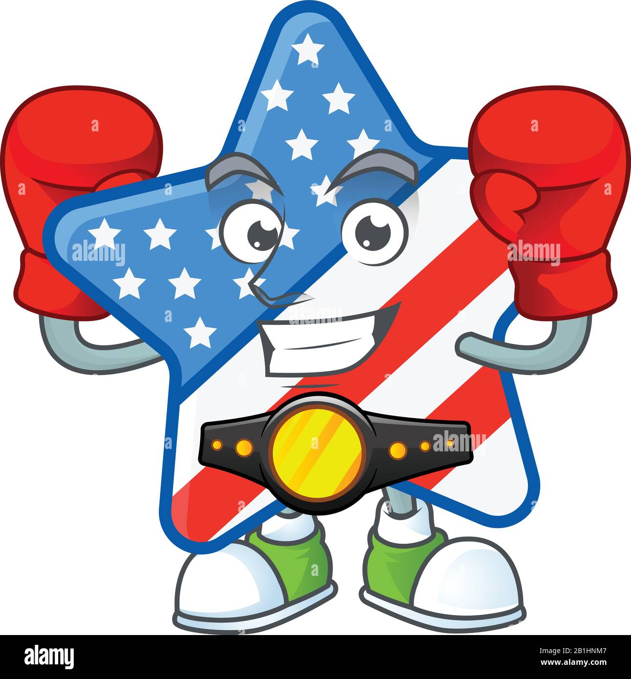 A sporty Boxing USA star cartoon character design style Stock Vector ...