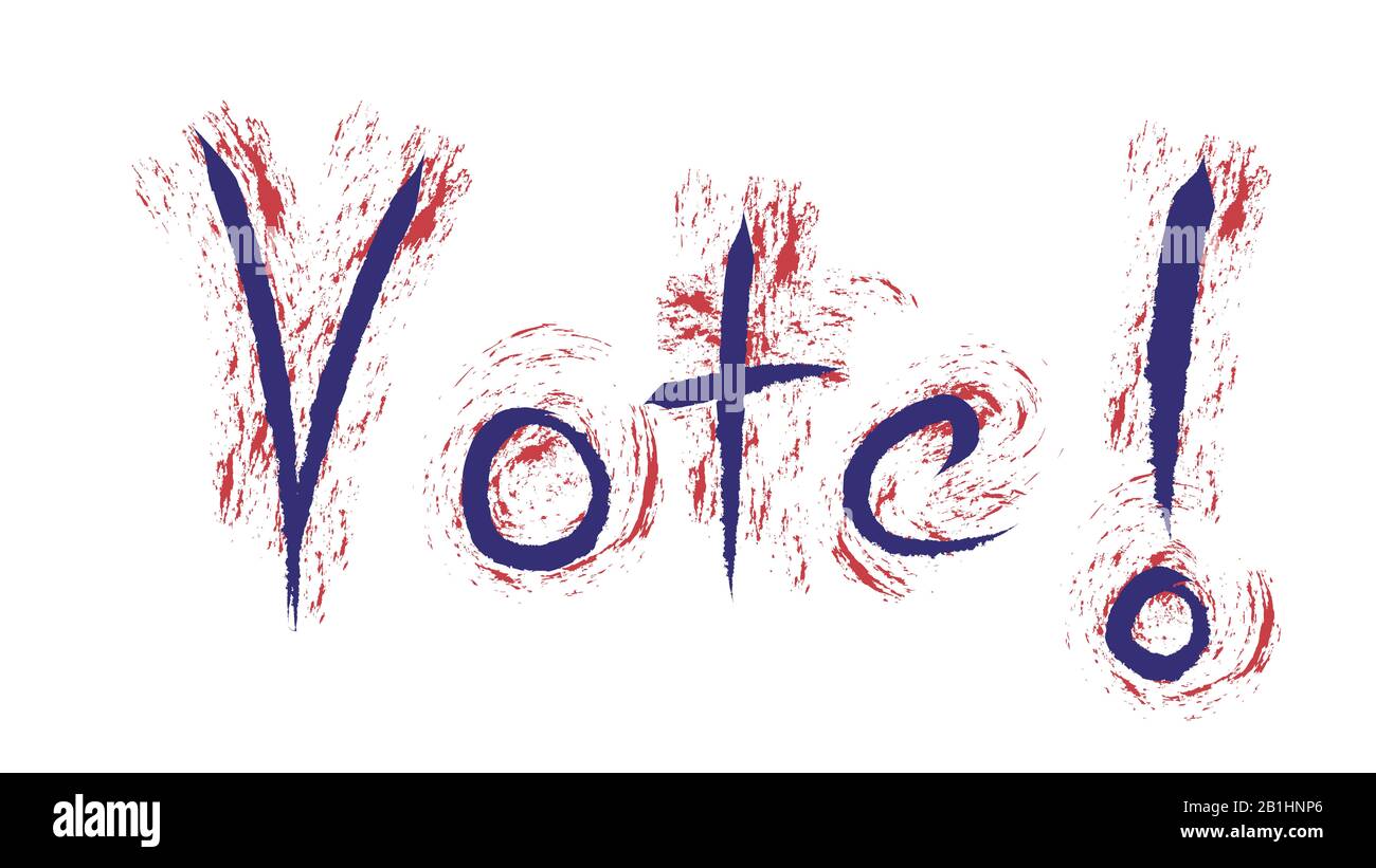 Vote! hand writing illustration Stock Photo - Alamy