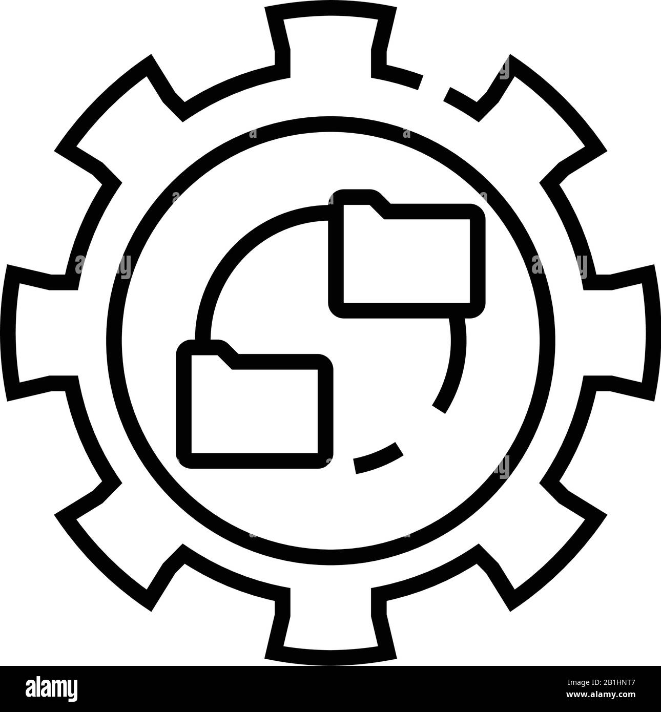 Files synchronisation line icon, concept sign, outline vector ...