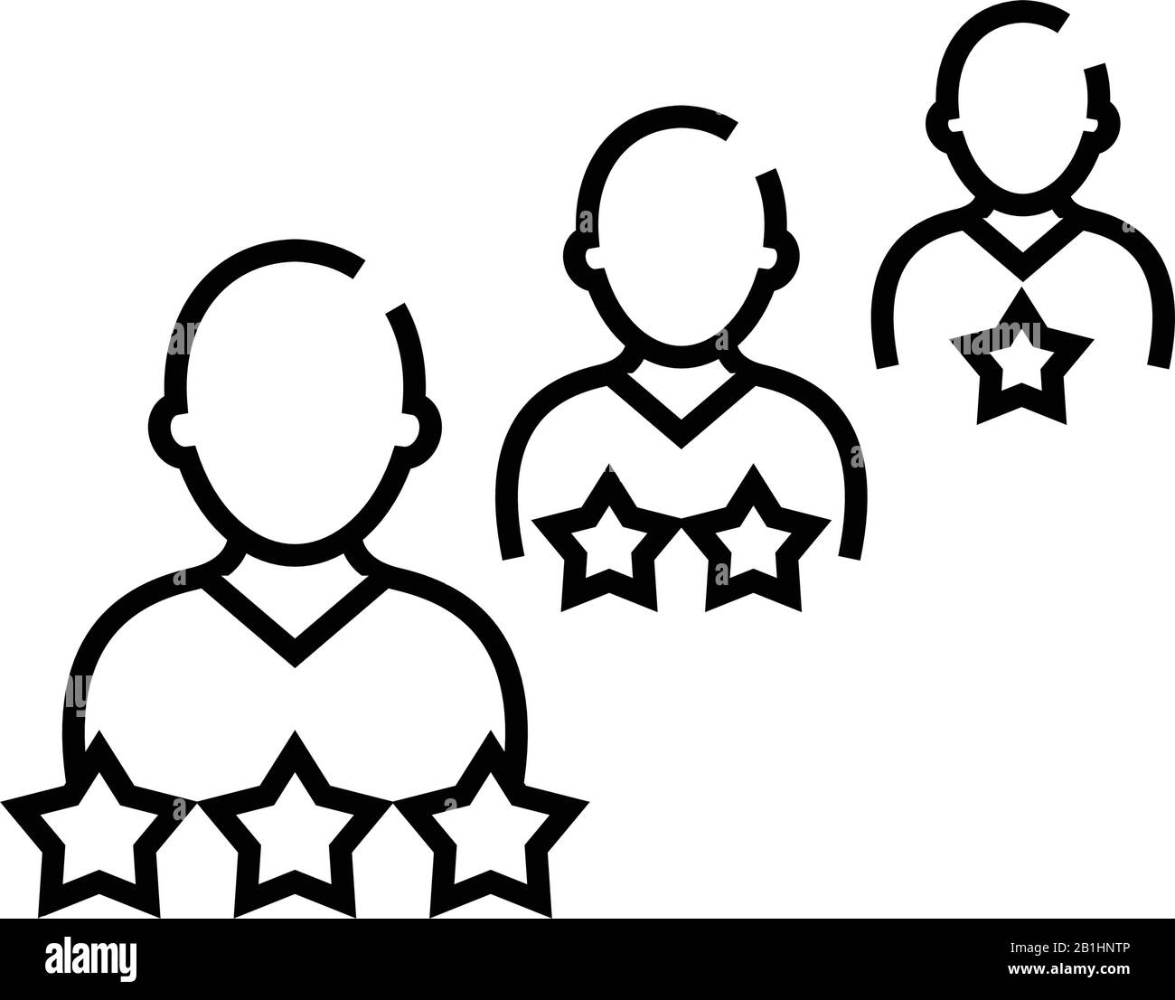 Employee rating line icon, concept sign, outline vector illustration ...