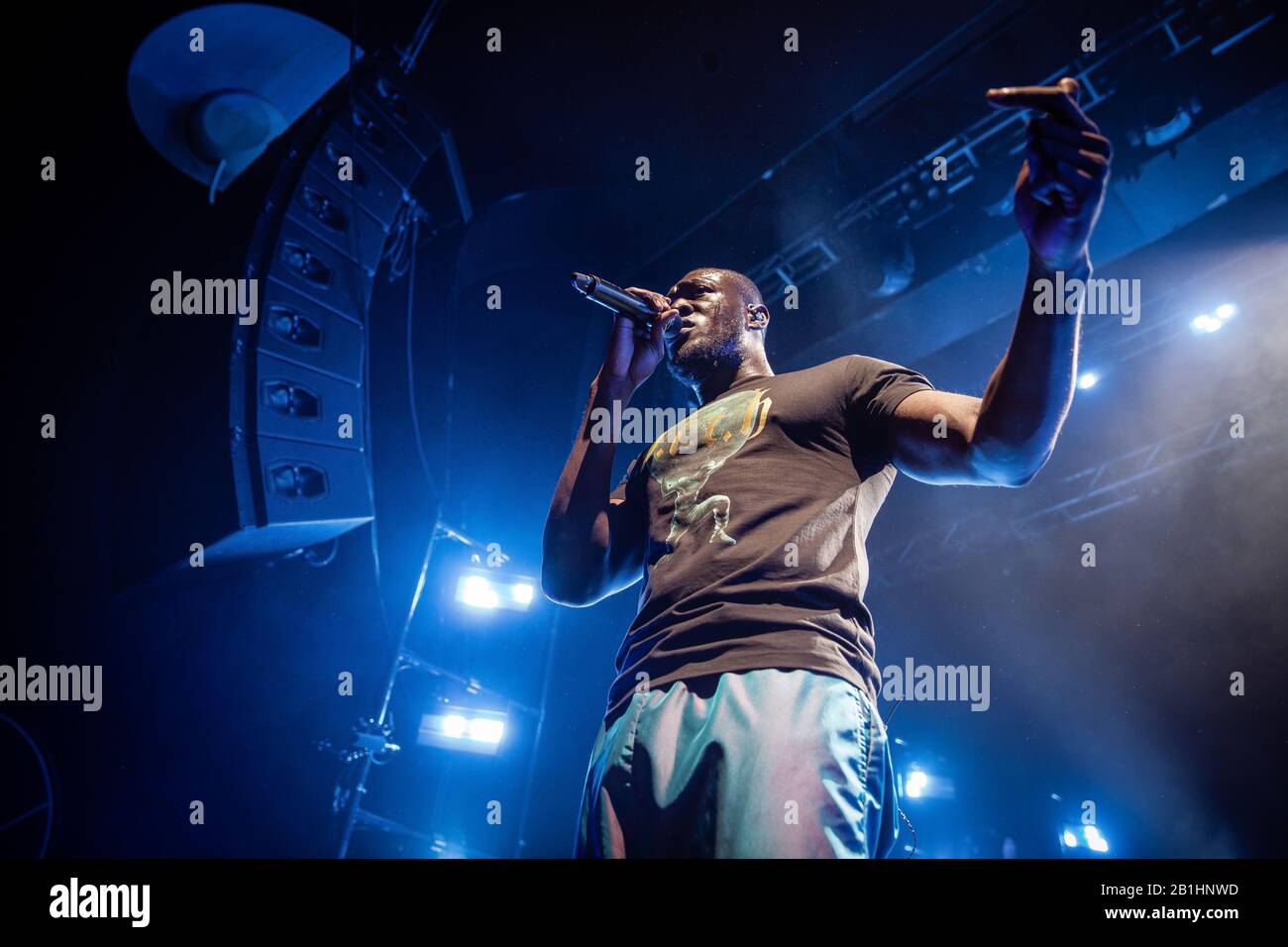 Oslo, Norway. 25th Feb, 2020. The English rapper Stormzy performs a ...