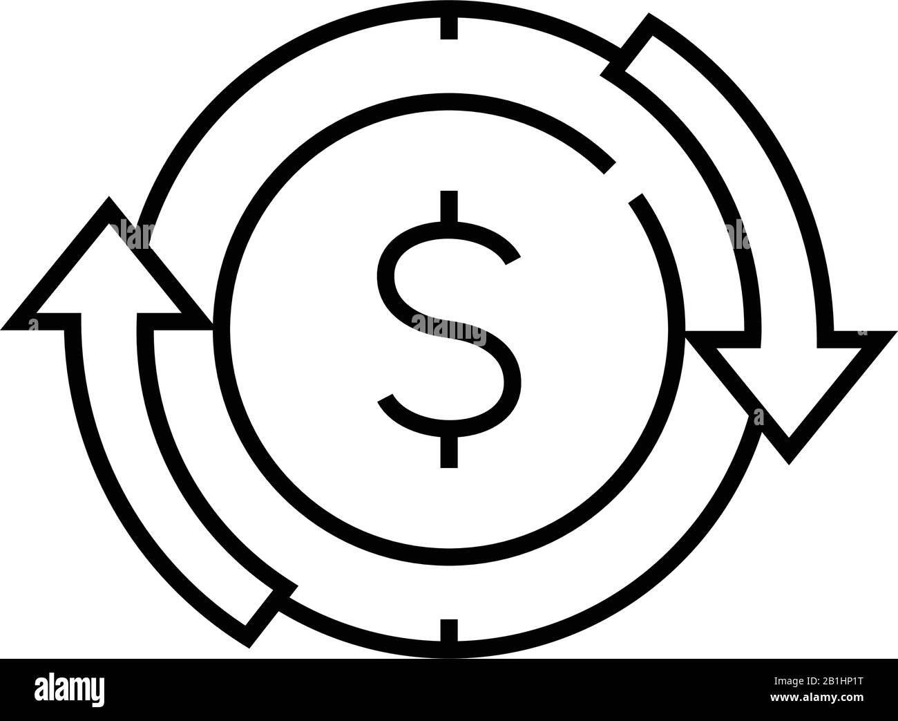 Exchange line icon, concept sign, outline vector illustration, linear ...