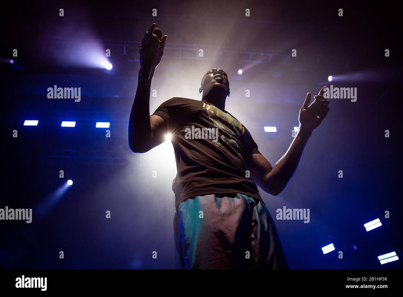 Oslo, Norway. 25th Feb, 2020. The English rapper Stormzy performs a ...