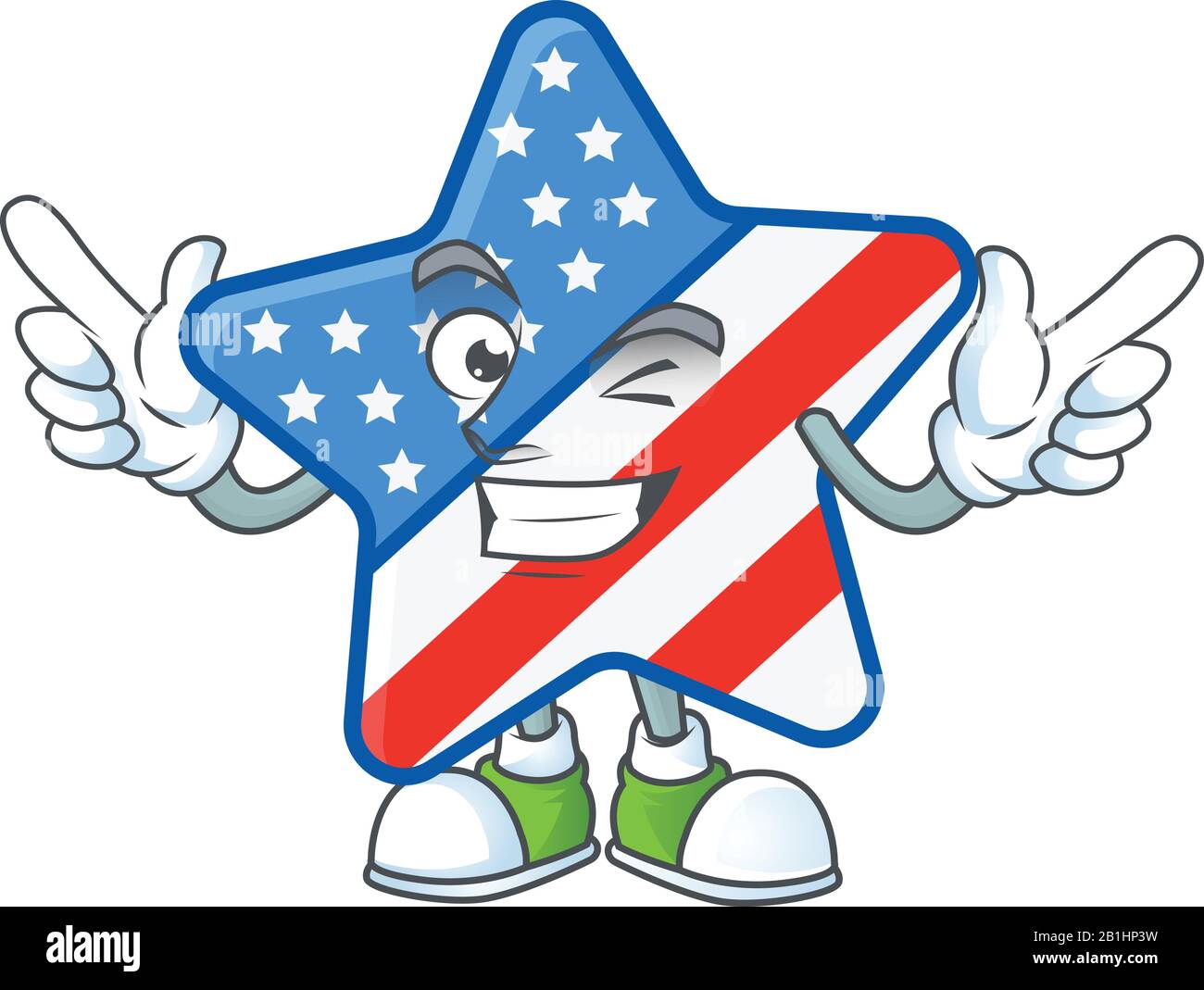 A comical face USA star mascot design with Wink eye Stock Vector Image ...