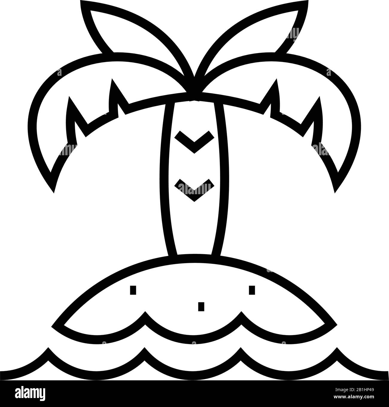 Exotic resort line icon, concept sign, outline vector illustration ...