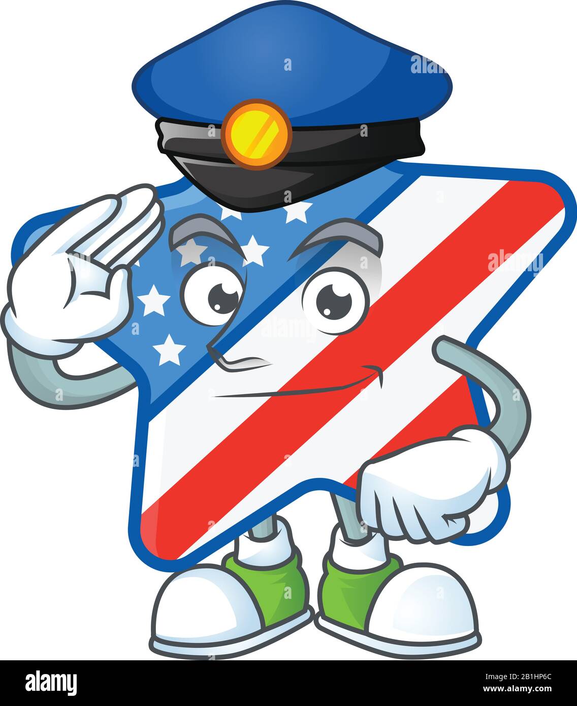 A character design of USA star working as a Police officer Stock Vector ...