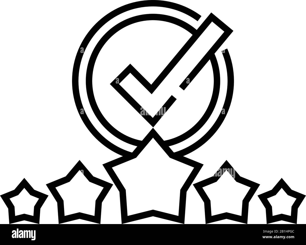 Excellent work line icon, concept sign, outline vector illustration ...