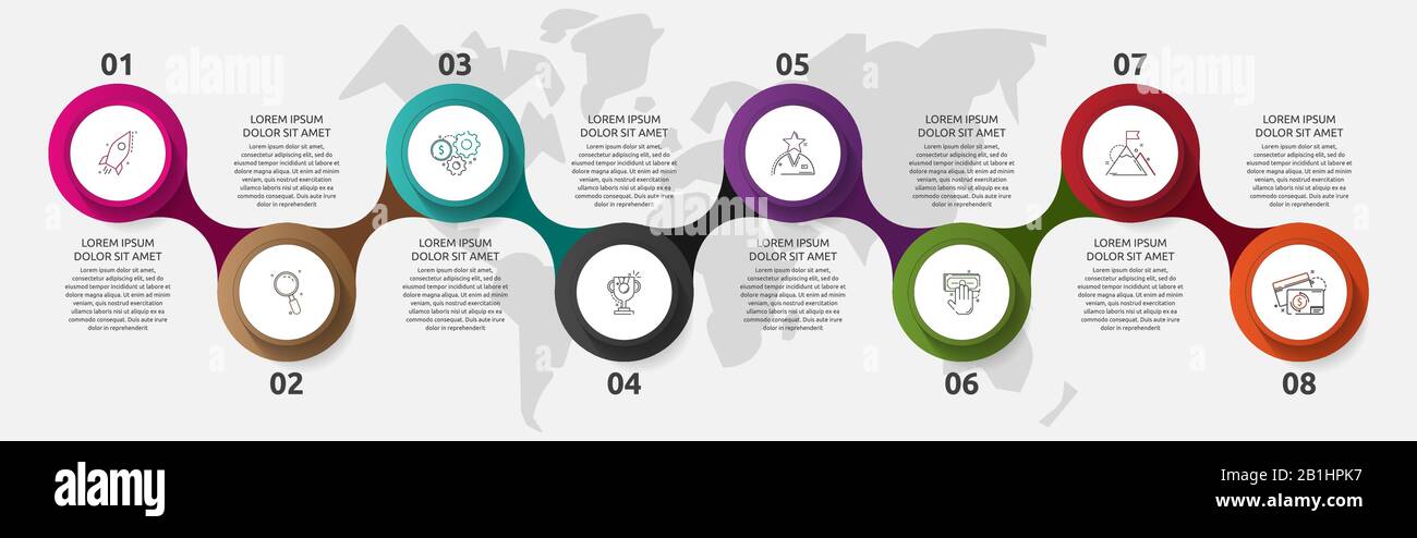Vector template circle infographics. Business concept with 8 options ...