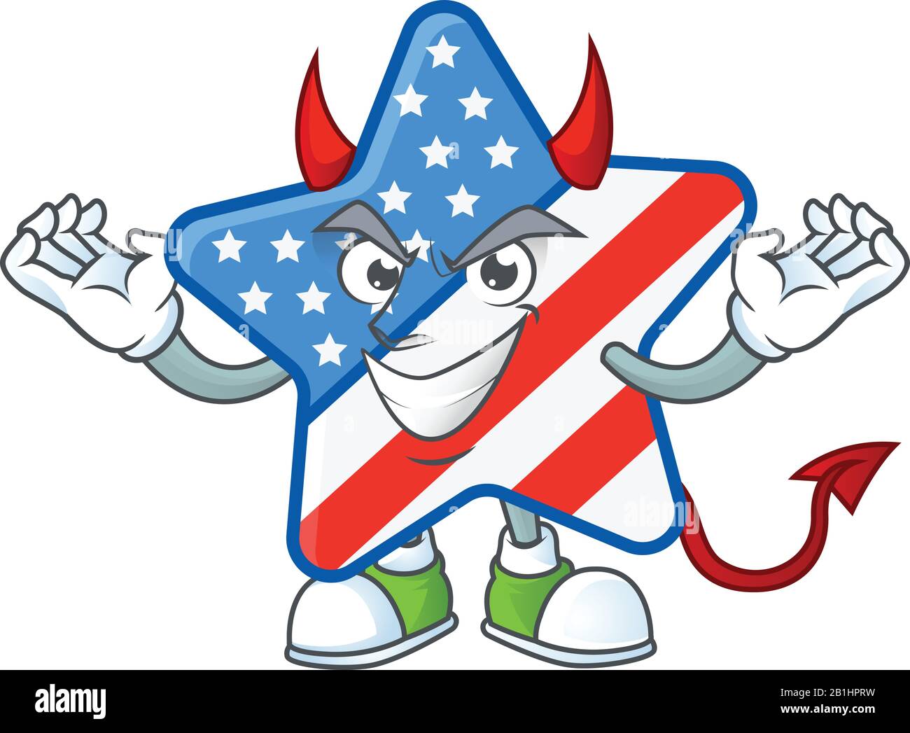 A cruel devil USA star Cartoon character design Stock Vector Image ...