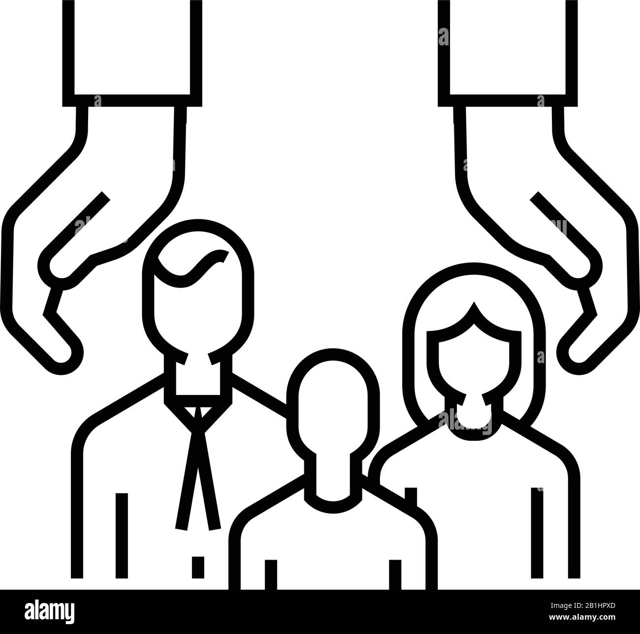 Family care line icon, concept sign, outline vector illustration ... Family care line icon, concept sign, outline vector illustration ...