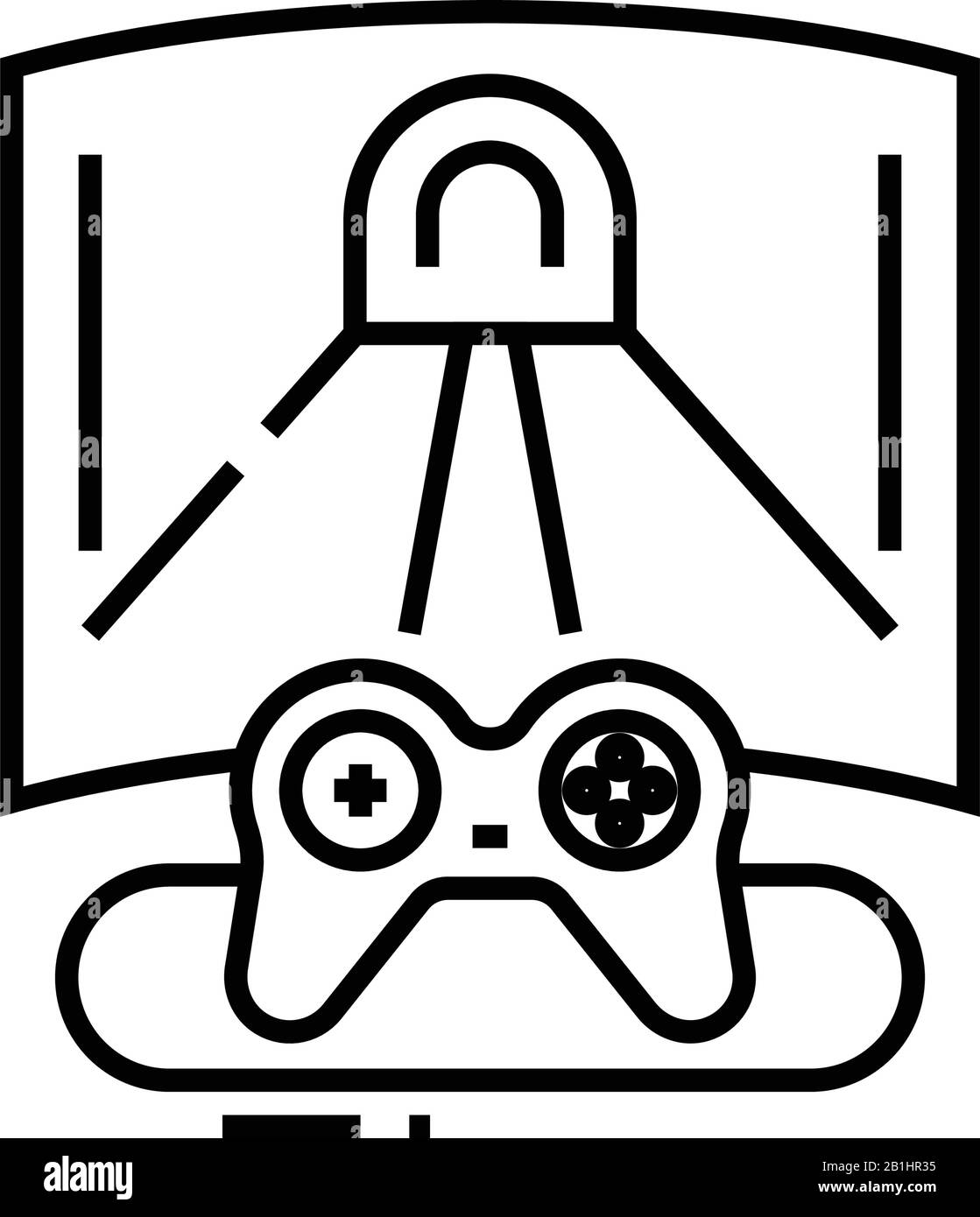 Game control line icon, concept sign, outline vector illustration ...