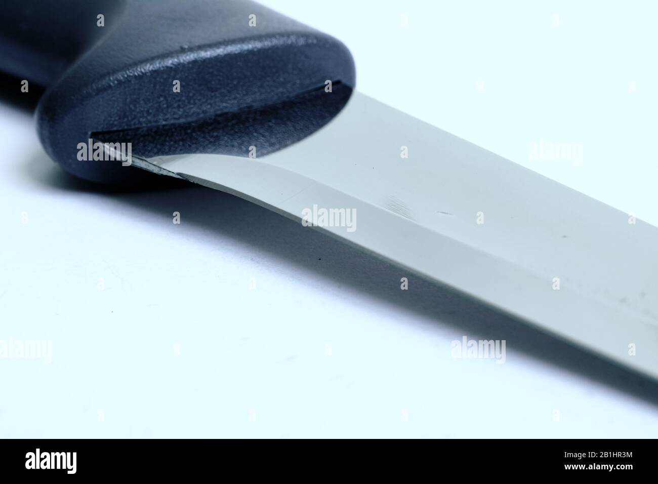 Kitchen knife blade on a white background Stock Photo - Alamy