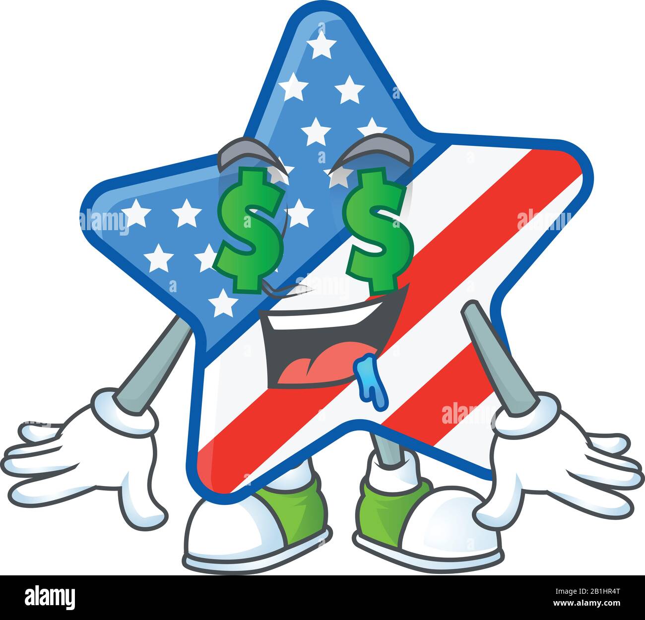 cartoon character style of USA star with Money eye Stock Vector Image ...
