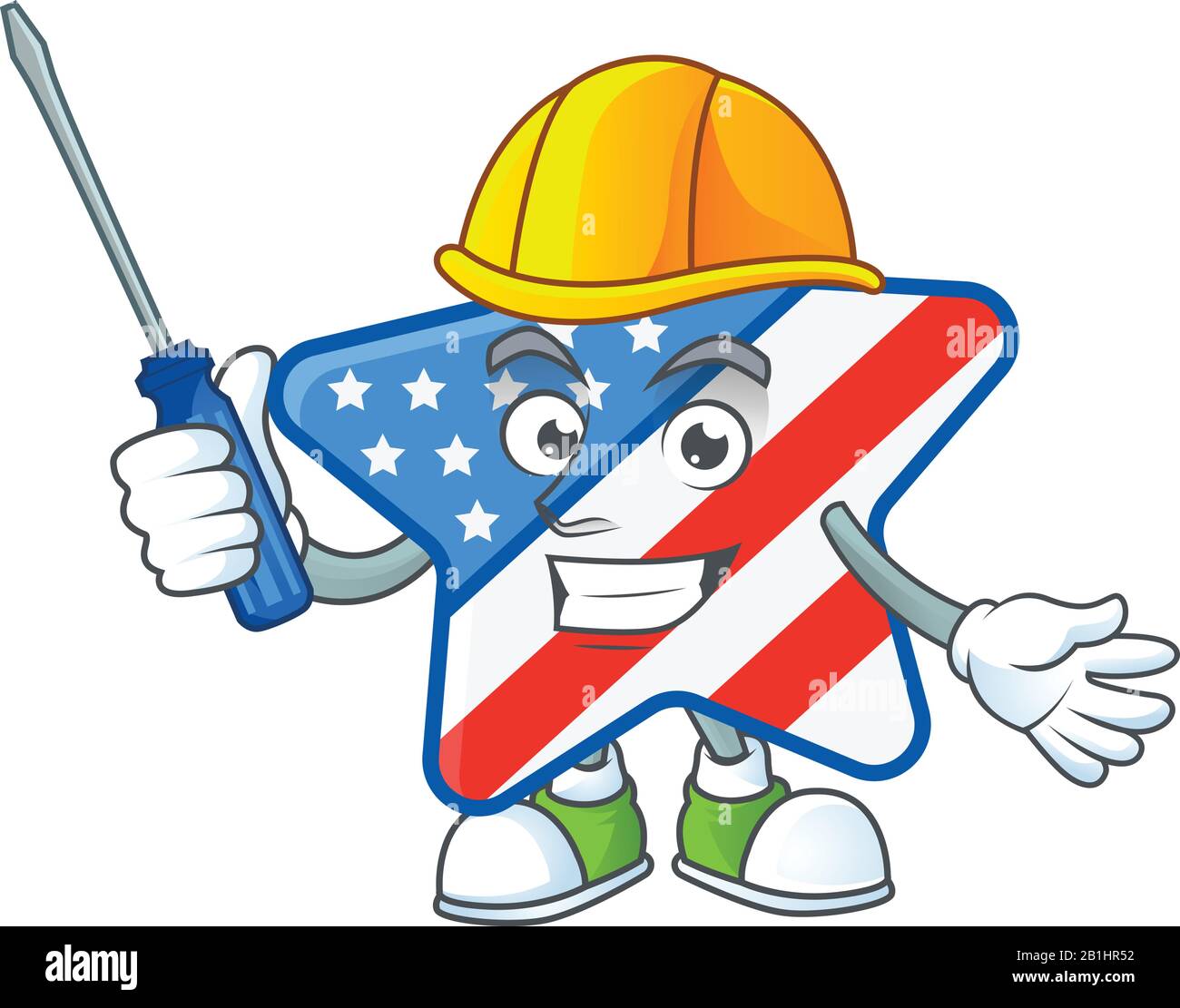 Smart automotive USA star in cartoon character style Stock Vector Image ...