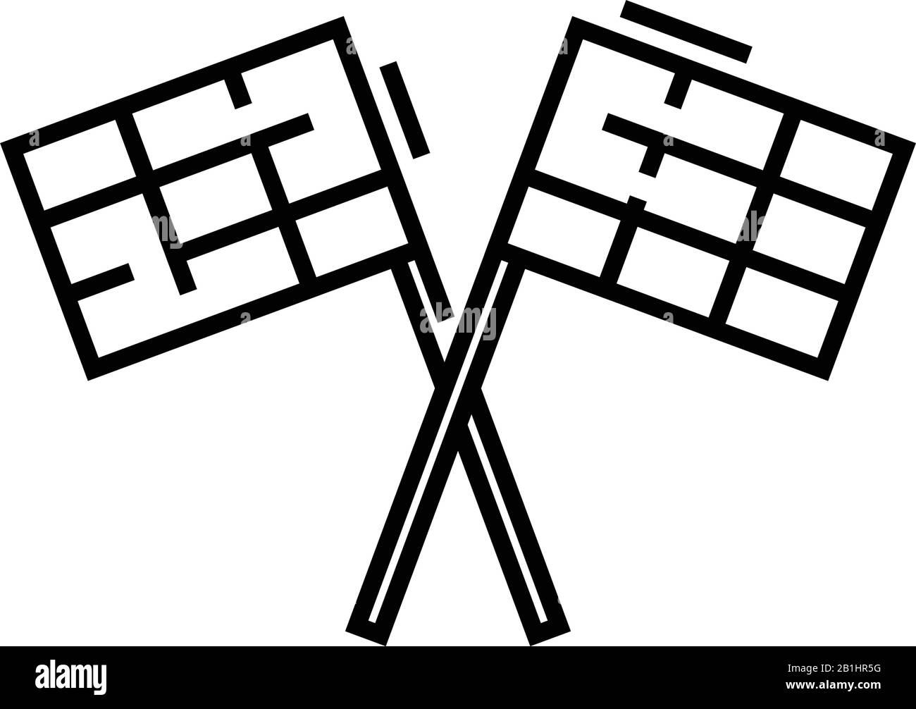 Flags line icon, concept sign, outline vector illustration, linear ...