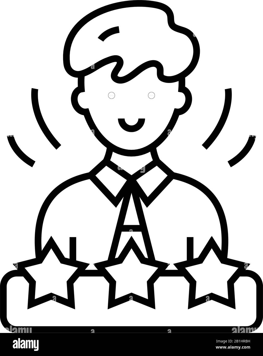 Employee of the month line icon, concept sign, outline vector ...