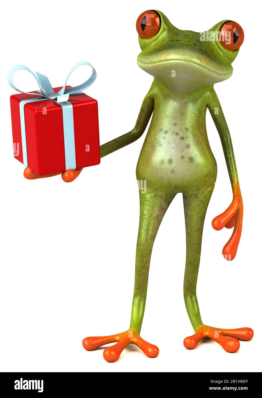 Fun frog - 3D Illustration Stock Photo - Alamy