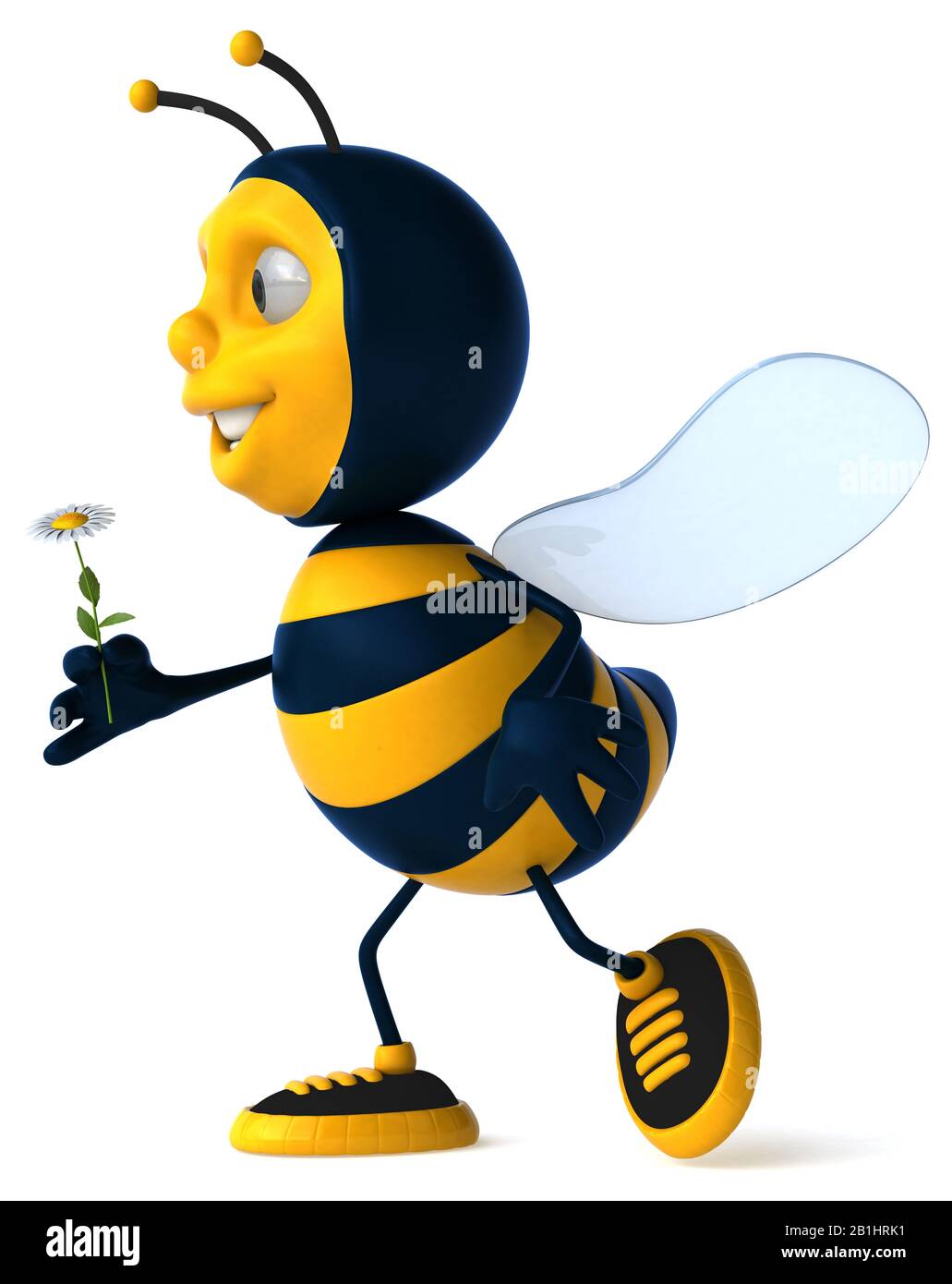 Fun bee - 3D Illustration Stock Photo - Alamy