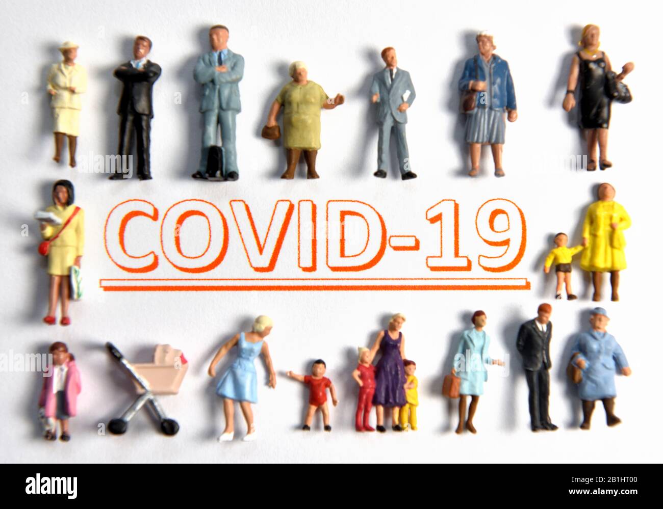 COVID-19,coronavirus,people,miniature figurines,white background Stock ...