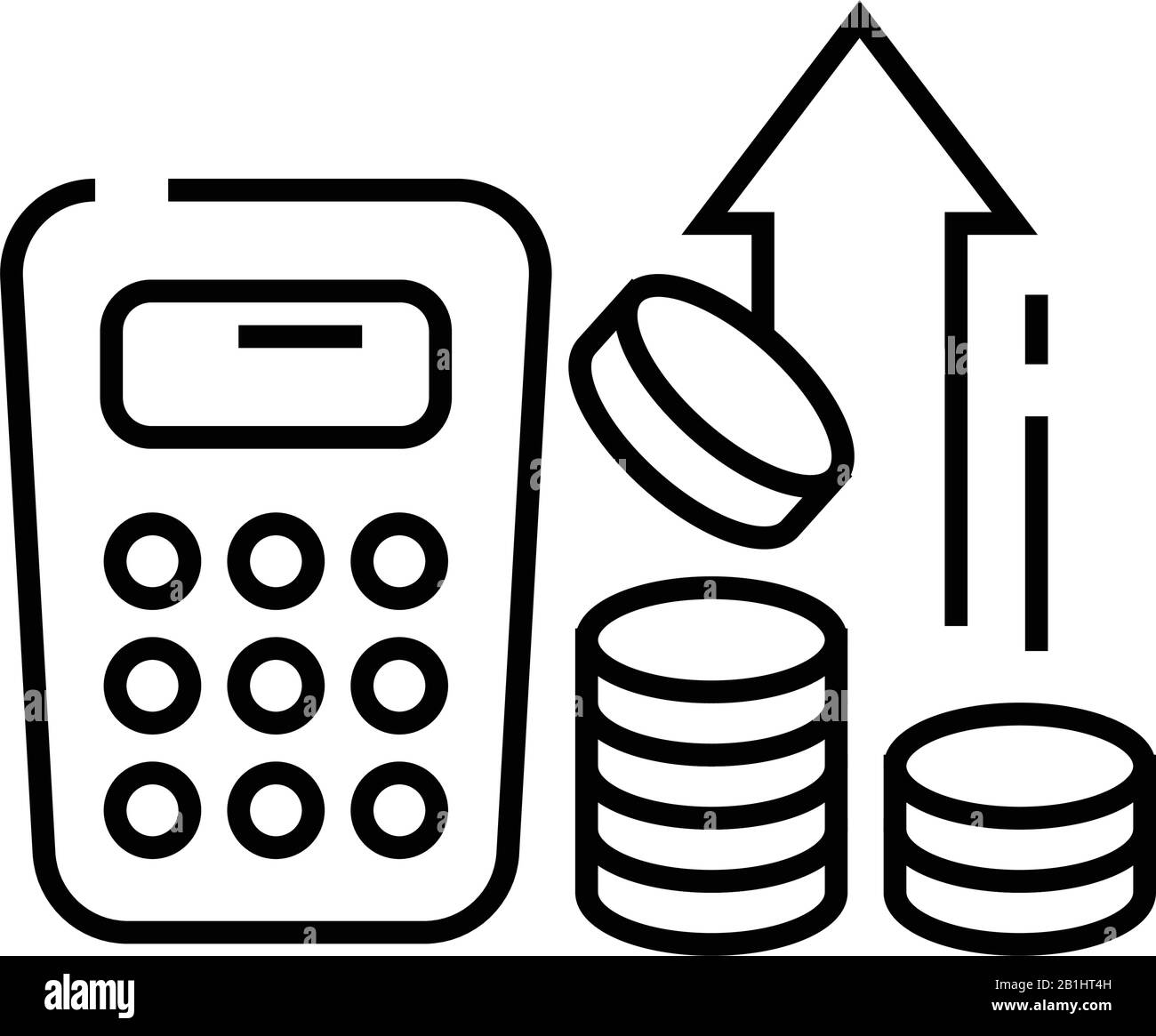 Evaluate profits line icon, concept sign, outline vector illustration, linear symbol Stock ...