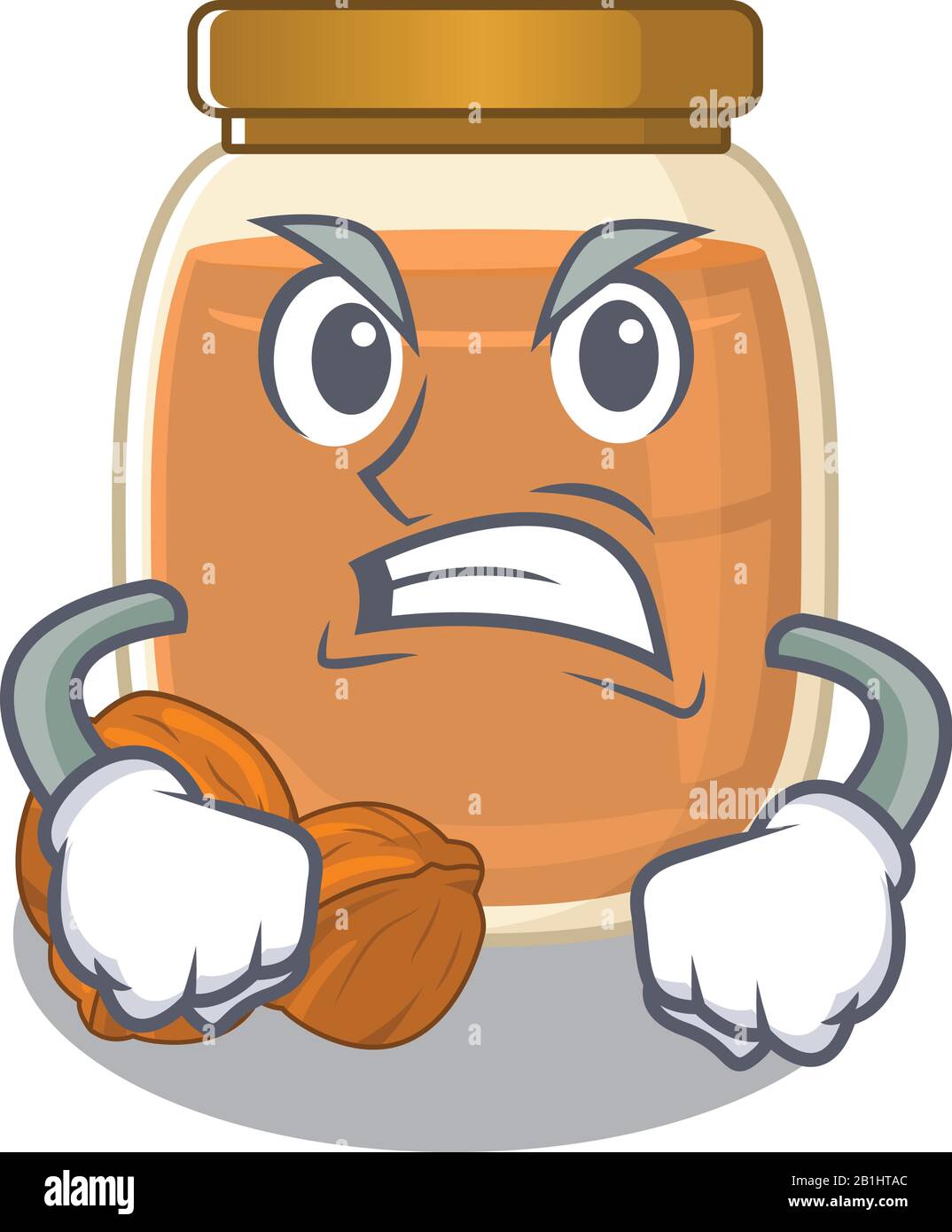 Walnut butter cartoon character style having angry face Stock Vector ...