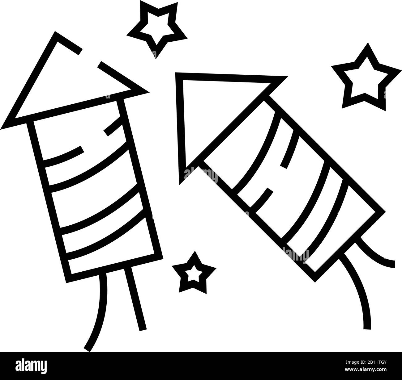 Firecrackers line icon, concept sign, outline vector illustration ...