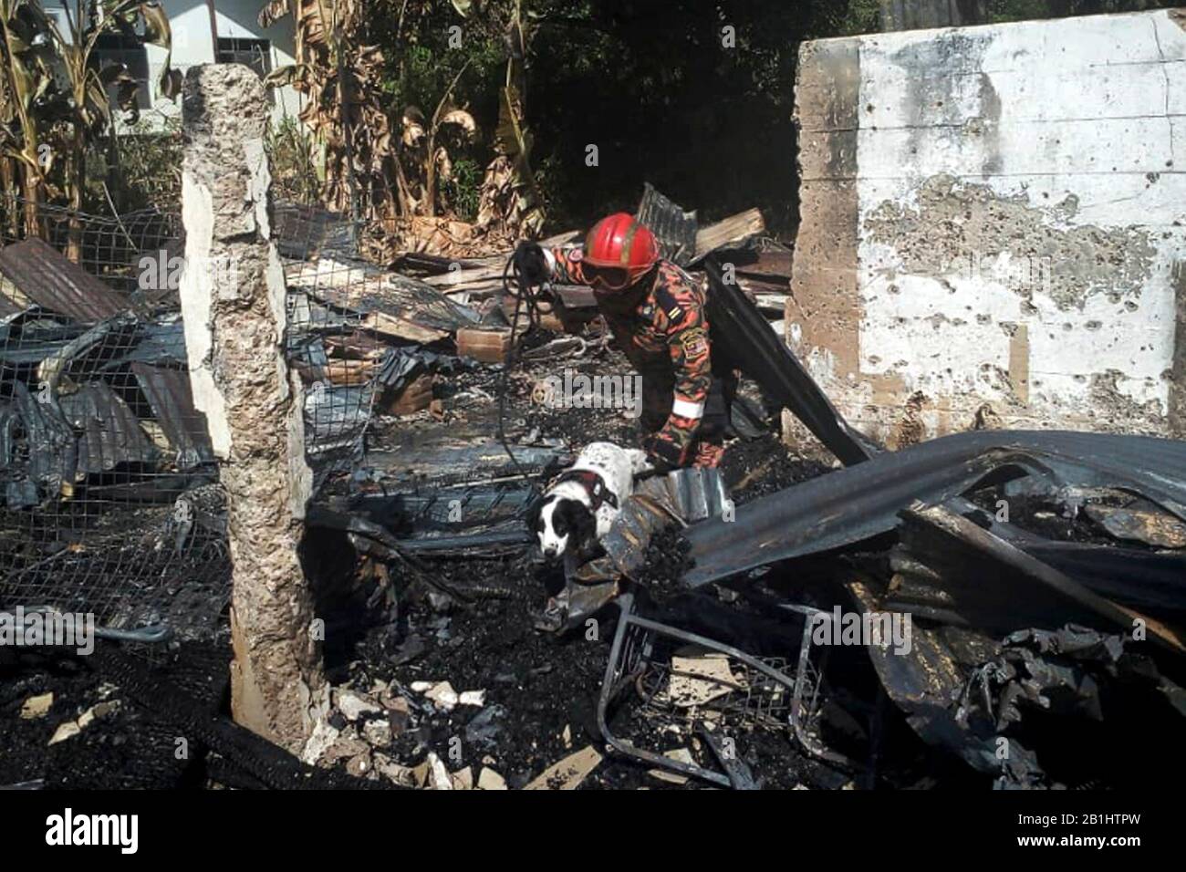 Kota Kinabalu. 26th Feb, 2020. Photo released by Sabah fire department ...
