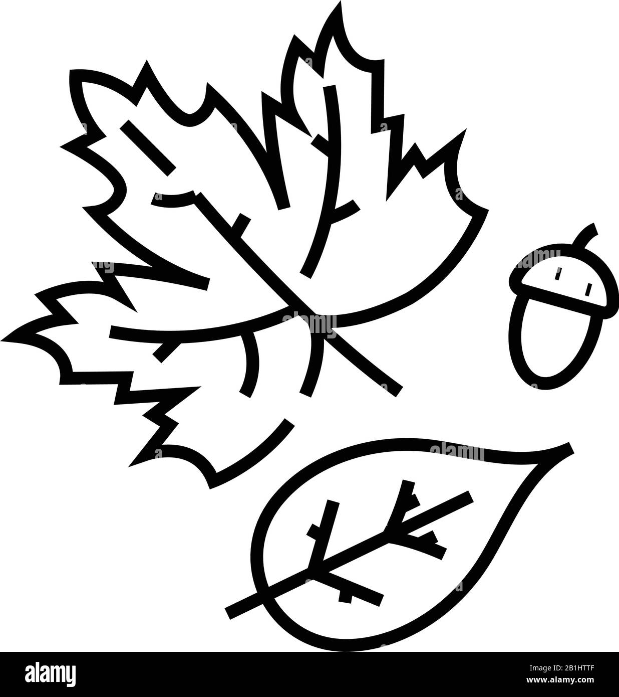Forest leafes line icon, concept sign, outline vector illustration ...