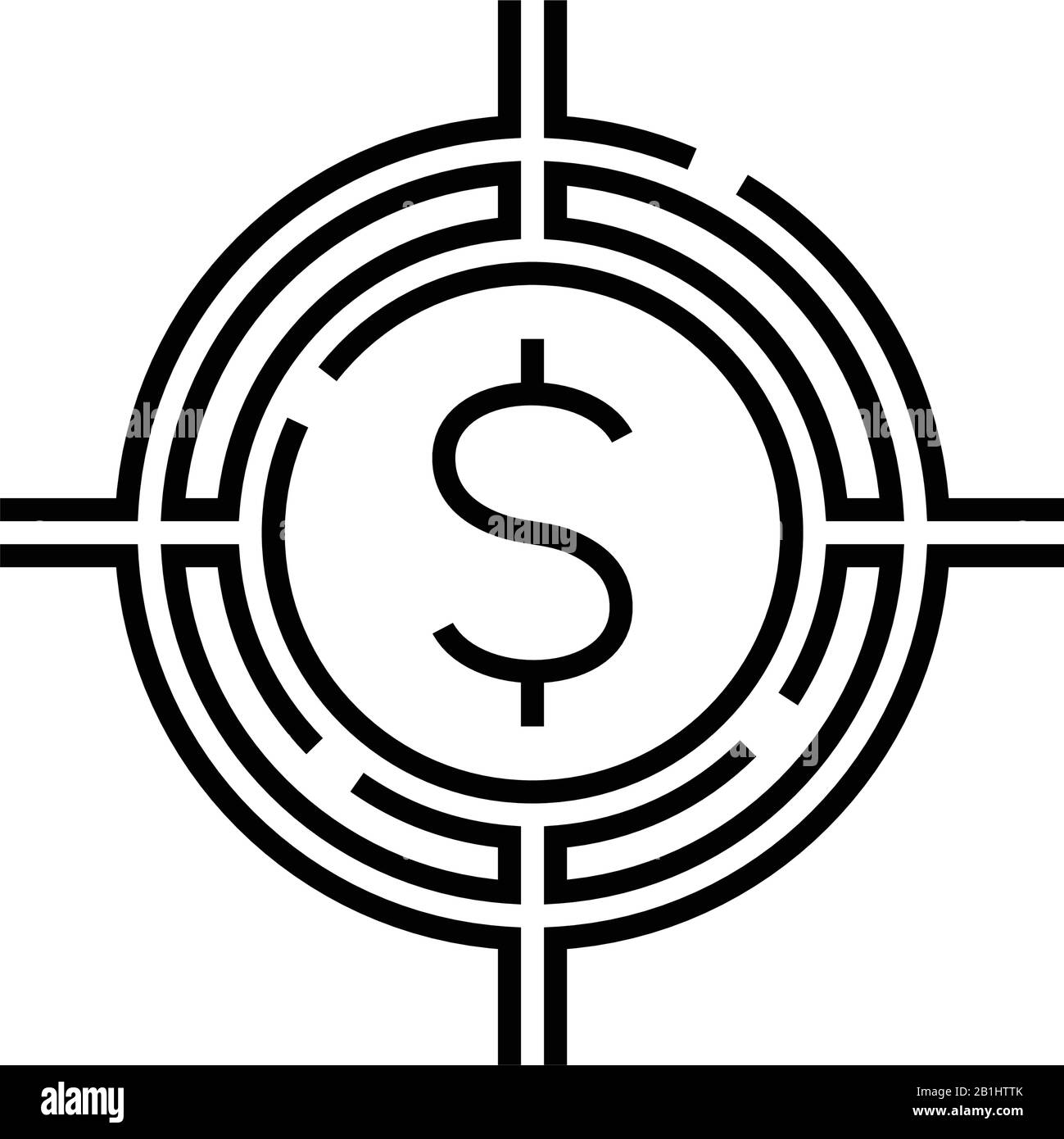 Financial objective line icon, concept sign, outline vector ... Financial objective line icon, concept sign, outline vector ...