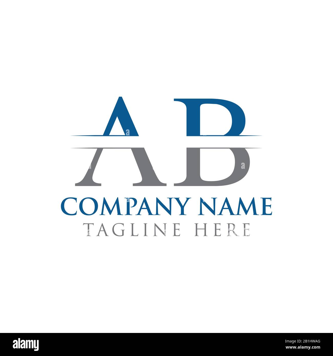 Initial AB Letter Logo With Creative Modern Business Typography Vector ...