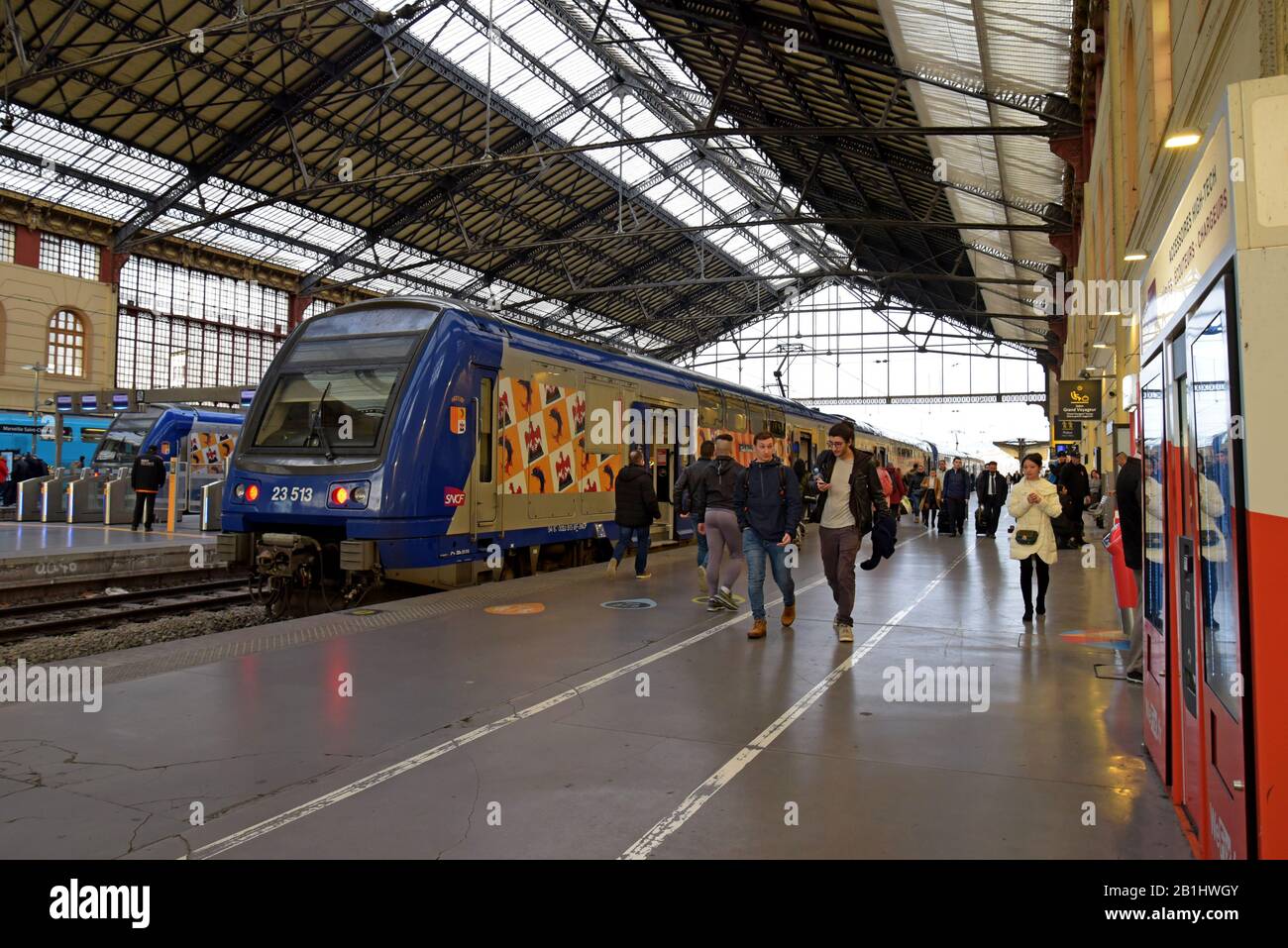 Passengers with SNCF Regional TER trains in the Provence-Alpes-Côte d ...