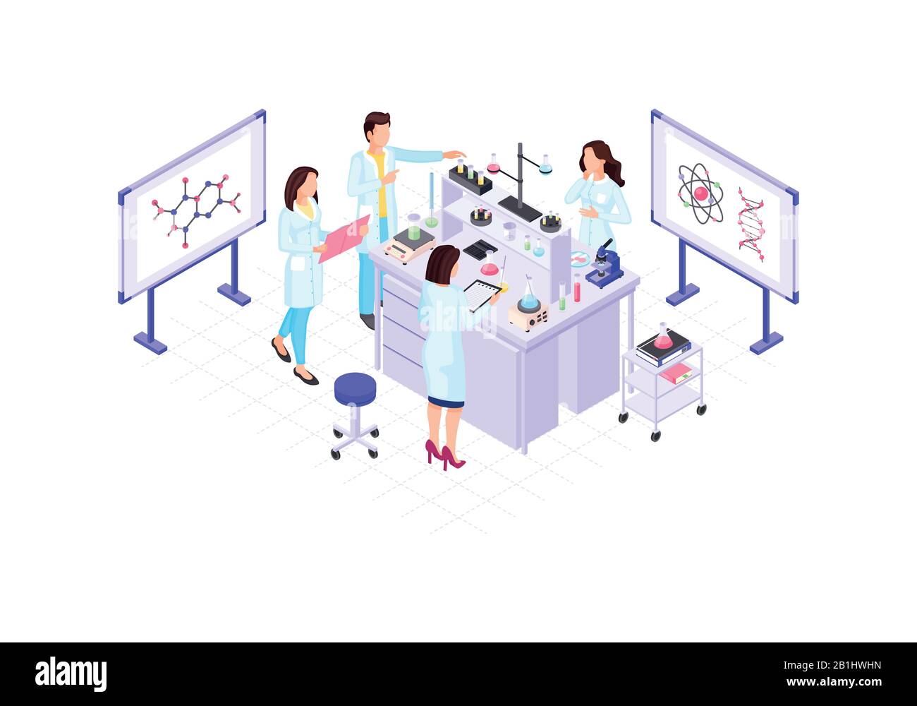 Scientists isometric color vector illustration Stock Vector Image & Art ...