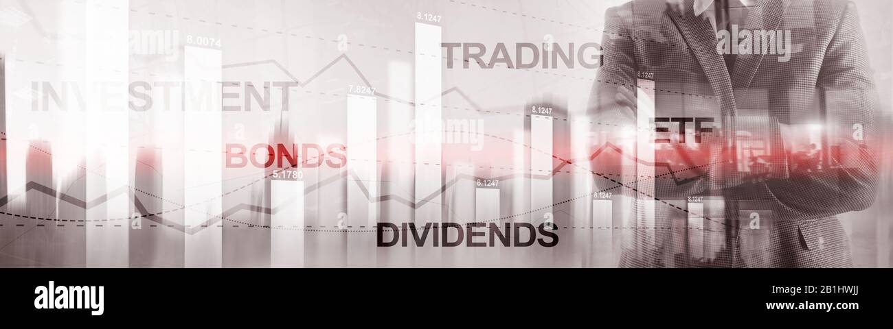 Bonds dividends concept. Abstract Business Finance Background Banner ...