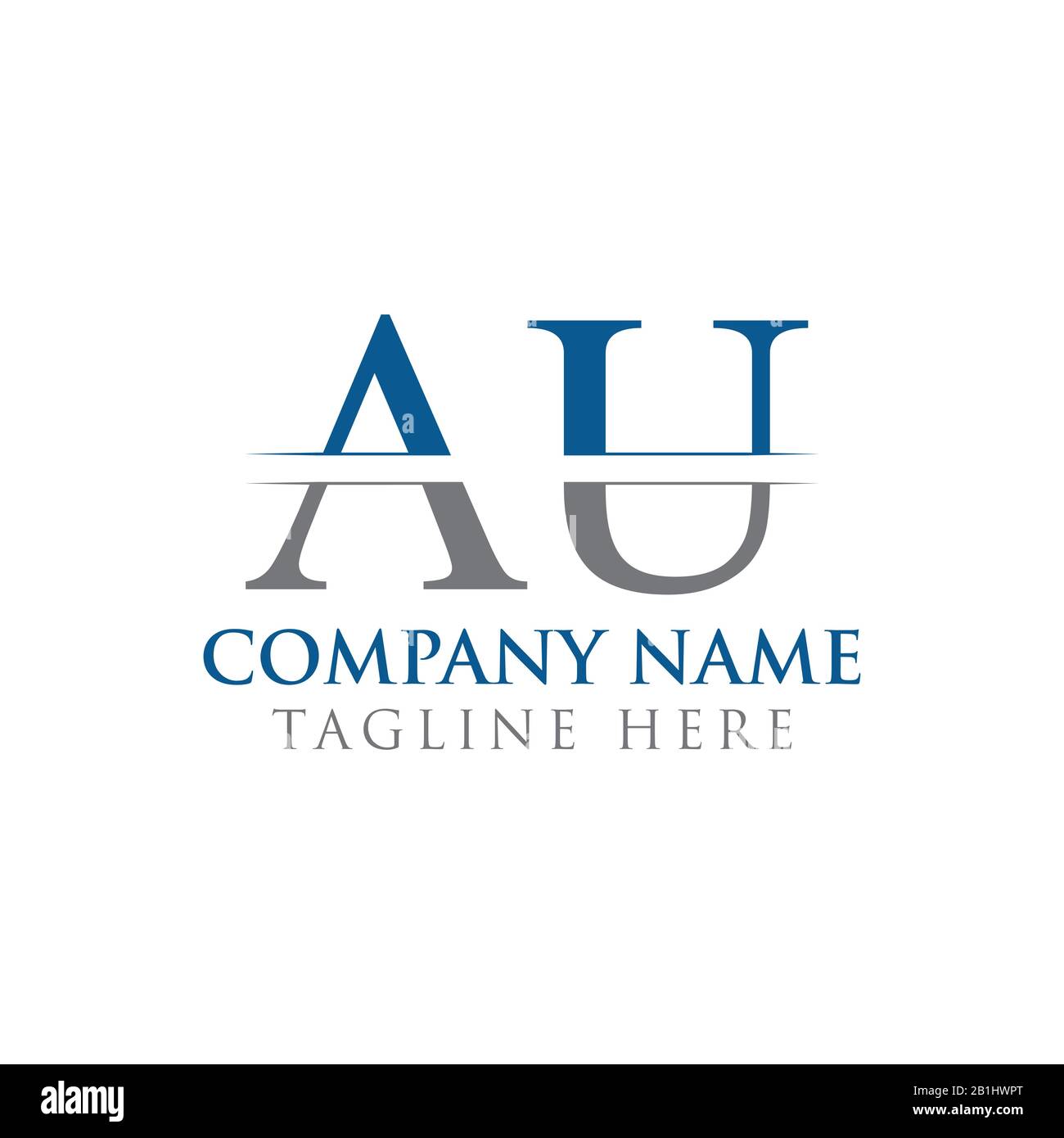Initial AU Letter Logo With Creative Modern Business Typography Vector ...