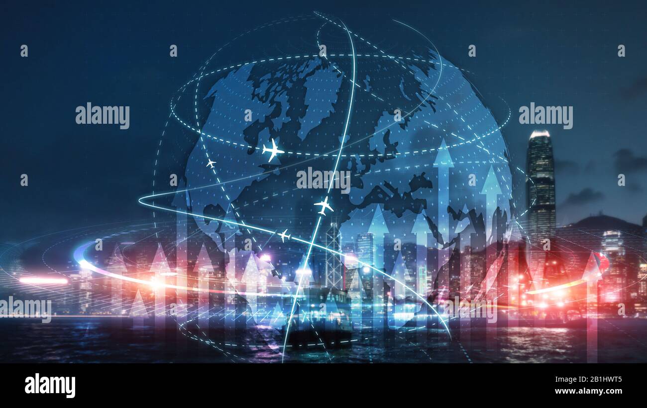 3d airplane routes world map hi-res stock photography and images - Alamy