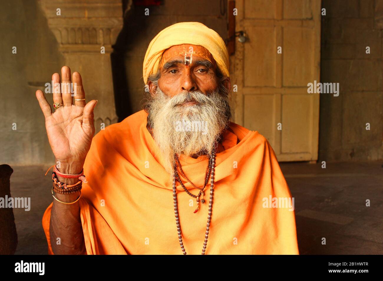 19th Mar 2019, Pune , Maharashtra, India. Indian sadhu or monk ...